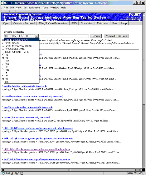 Database Menu Database Menu